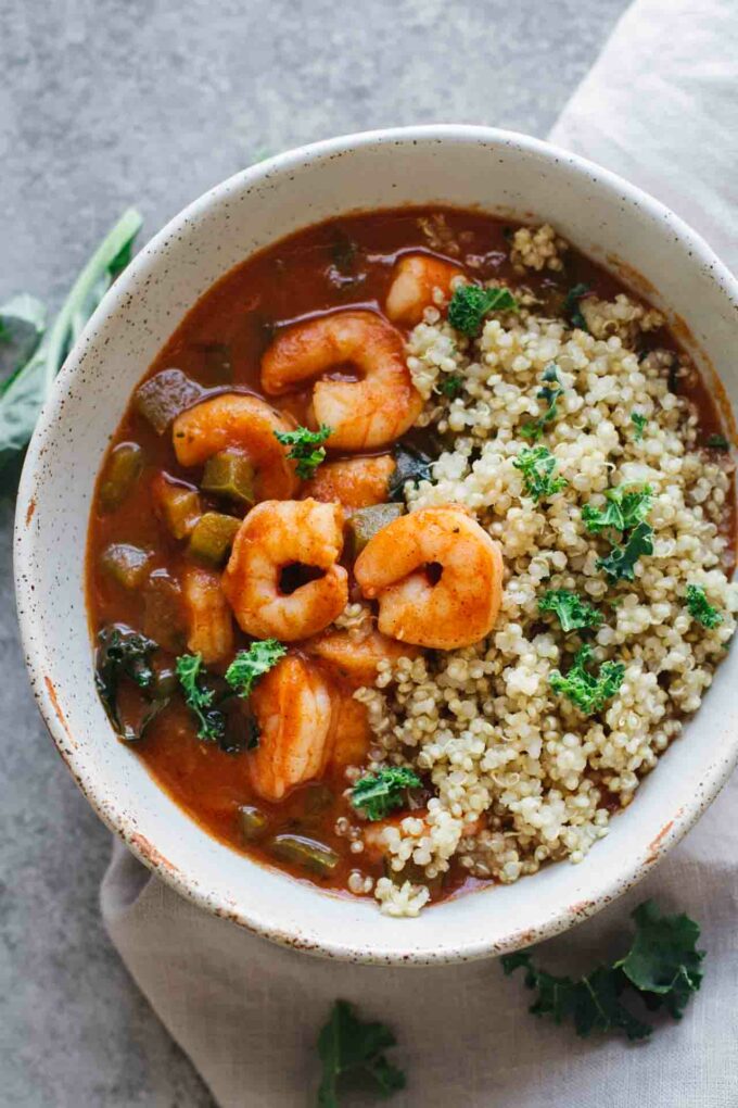 Healthy Cajun Shrimp Gumbo - Jar Of Lemons
