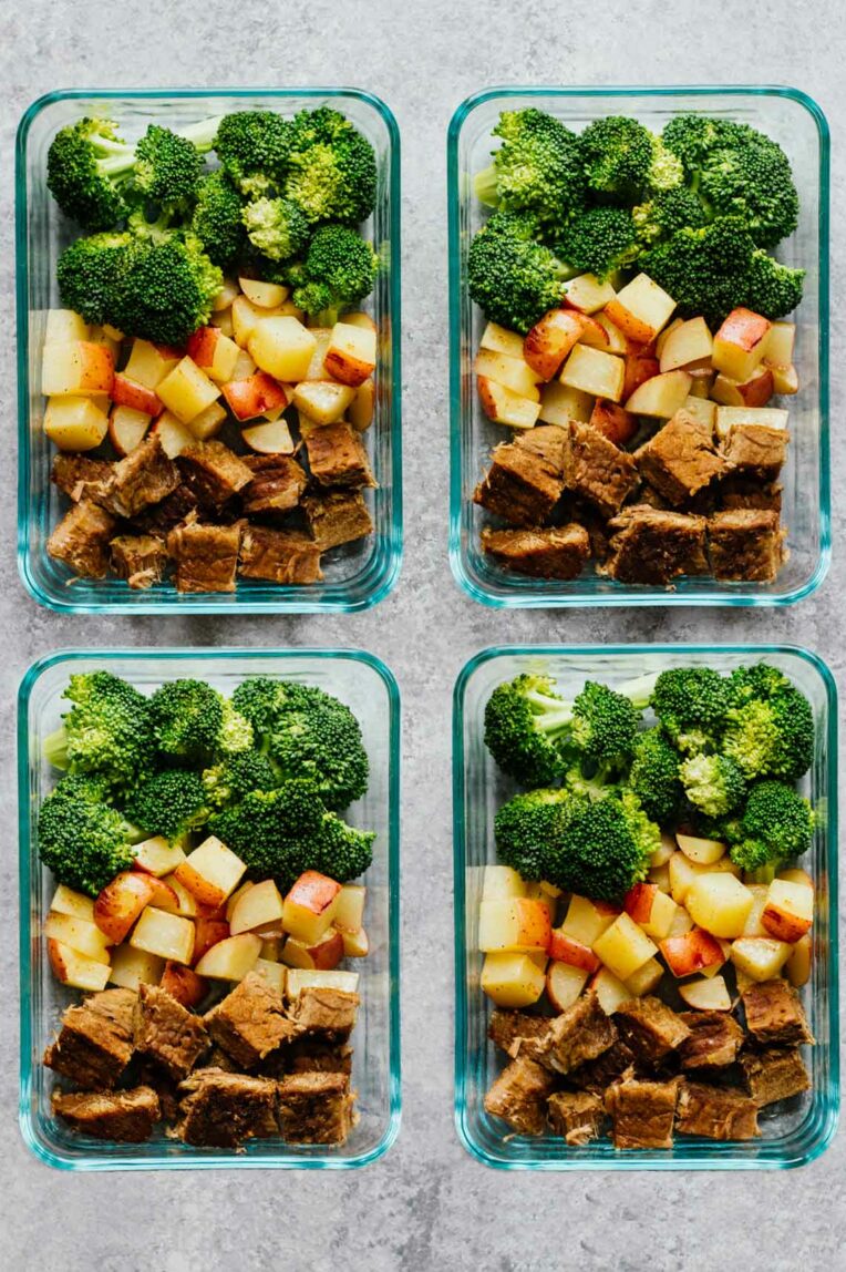 Steak Potatoes Meal Prep Bowls Jar Of Lemons