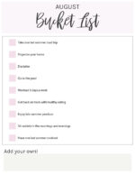 August Bucket List - Jar Of Lemons