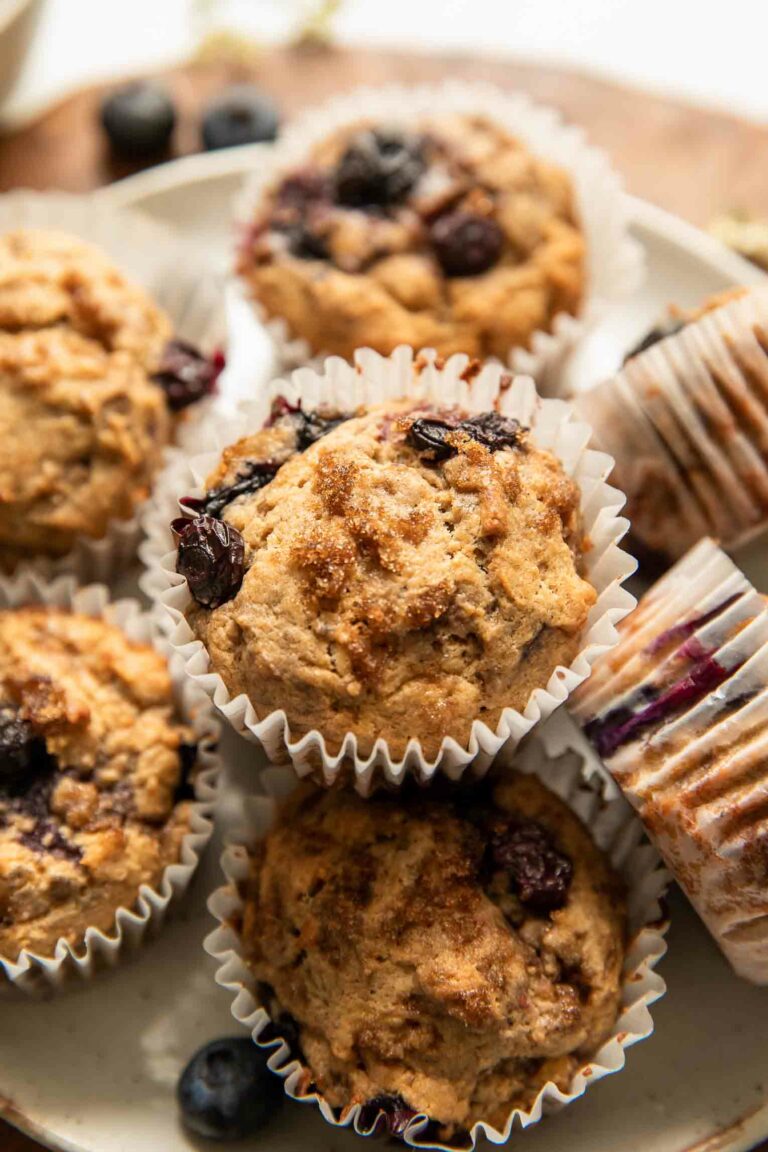 Blueberry Banana Protein Muffins (SUPER Easy) - Jar of Lemons