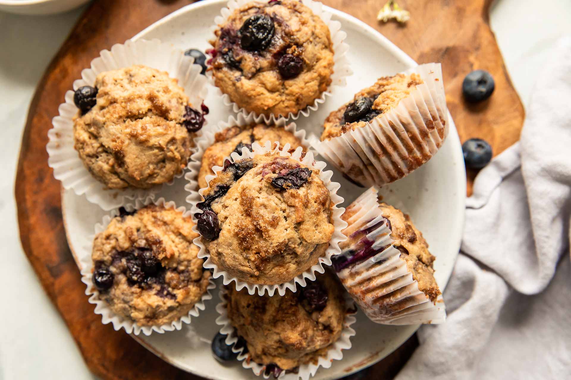 Blueberry Banana Protein Muffins (SUPER Easy) - Jar of Lemons