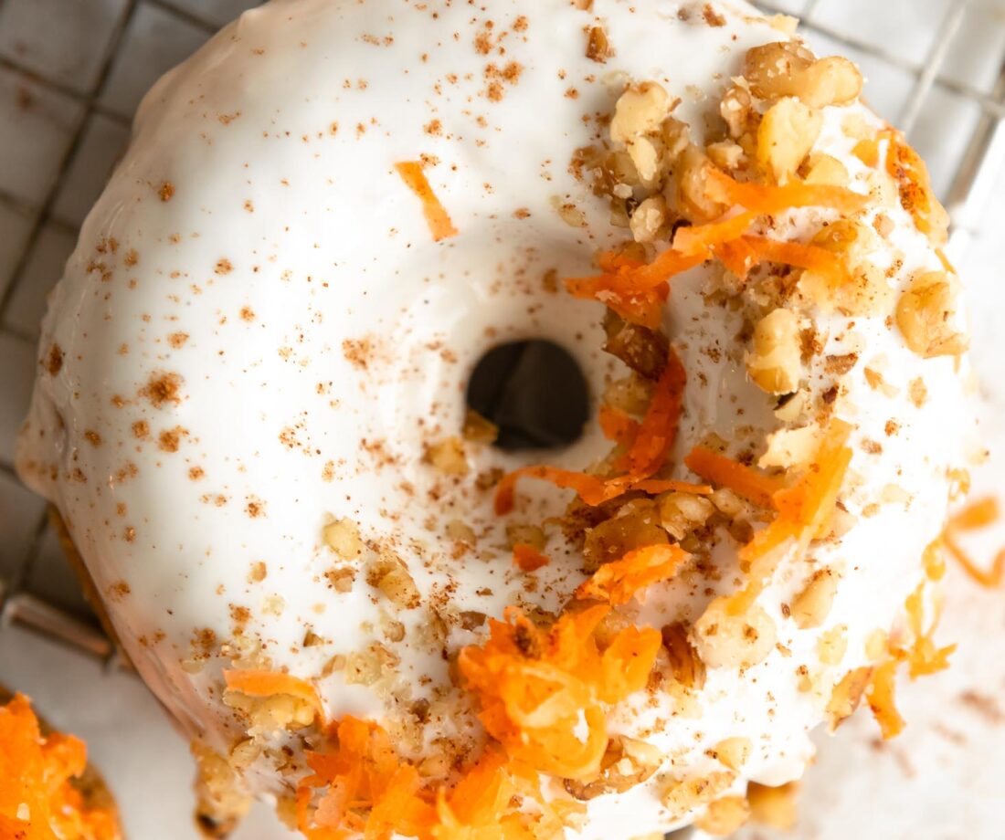 Healthy Vegan Carrot Cake Donuts - Jar Of Lemons