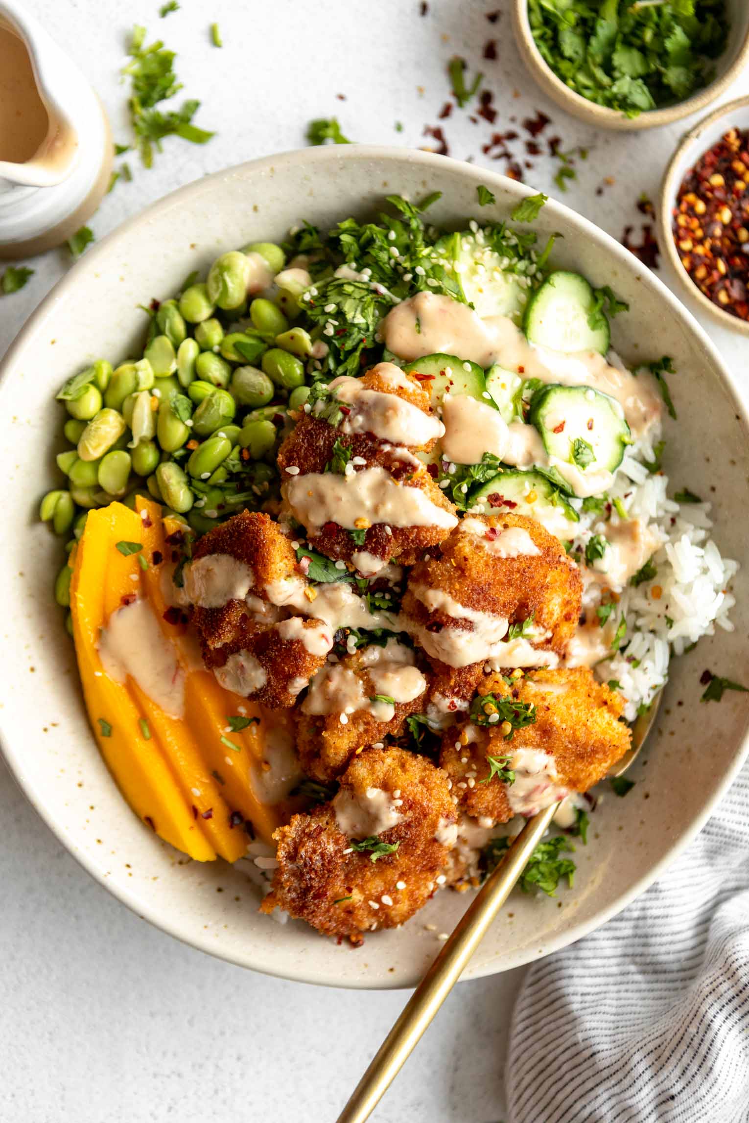 Crispy Fried Shrimp Bowls Recipe - Jar Of Lemons