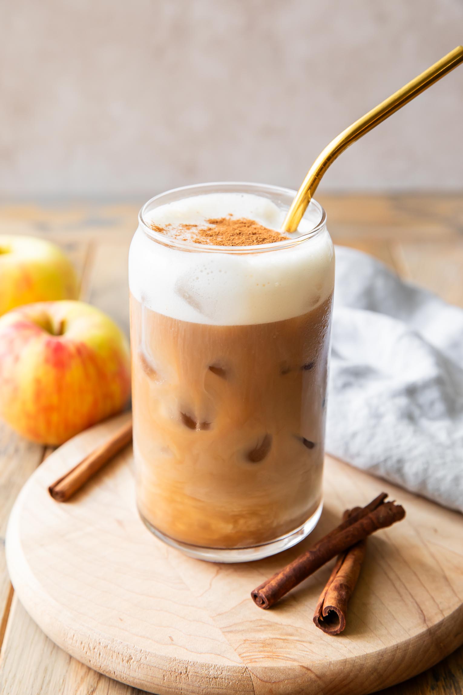 Iced Apple Crisp Cream Chai Non-Dairy Recipe - Jar Of Lemons