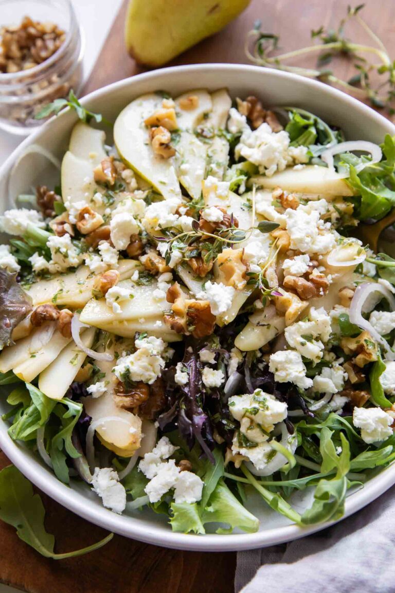 Pear & Goat Cheese Salad (15-Minute Recipe) - Jar Of Lemons