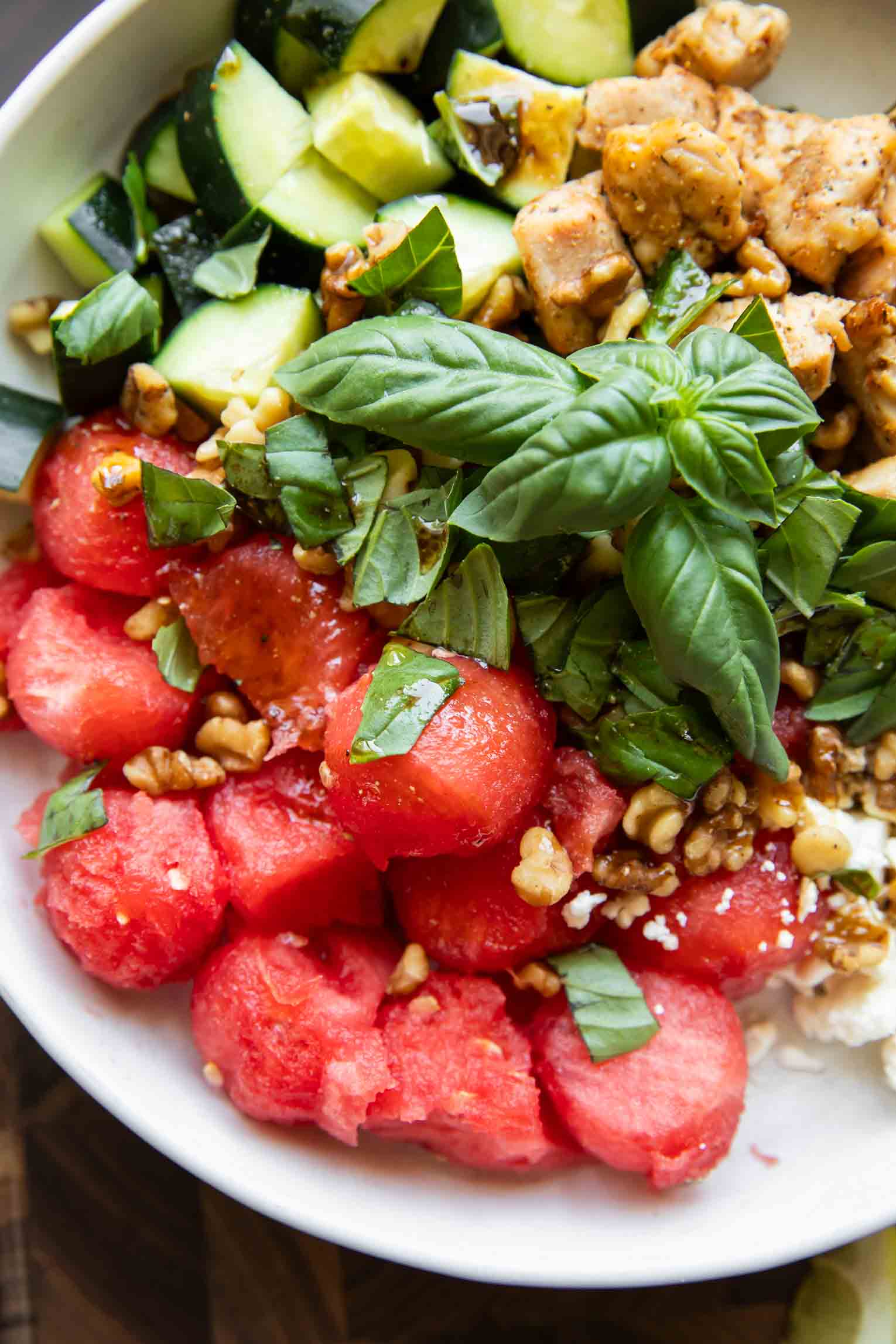 Watermelon Feta Chicken Salad Recipe - Jar Of Lemons