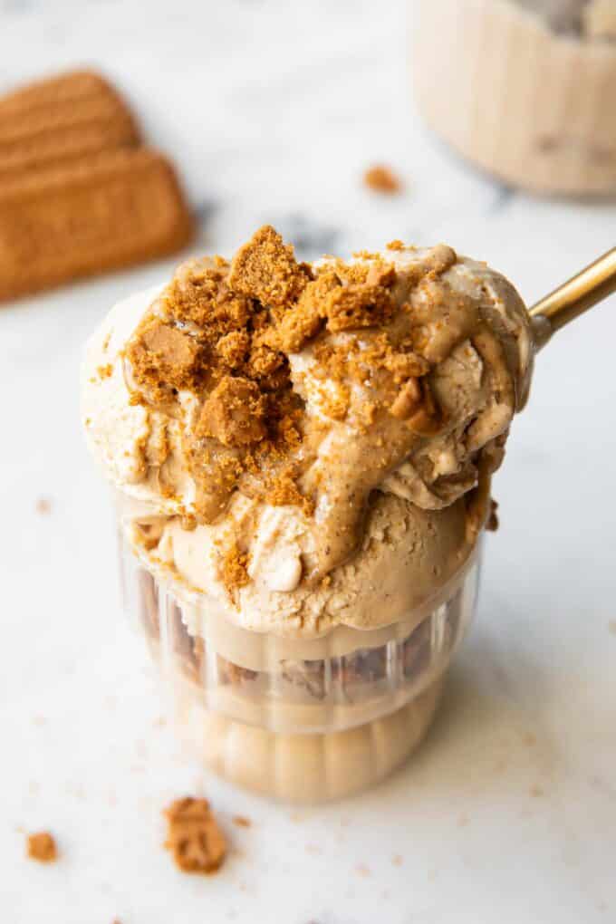 High-Protein Biscoff Ice Cream (Creami & Blender Options!) - Jar Of Lemons